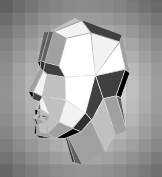 Low Poly Face – Stache